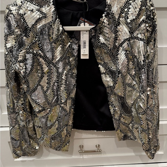Alice + Olivia | Jackets & Coats | Alice Olivia Black And Silver ...